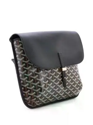 Goyard Coursier Messenger Bag In Coated Canvas And Leather - Black