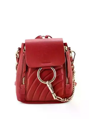 Chloé Faye Quilted Leather Mini Backpack - Red
