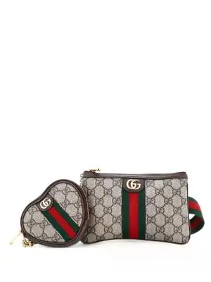 Gucci Ophidia Heart Utility Double Gg Coated Canvas Belt Bag