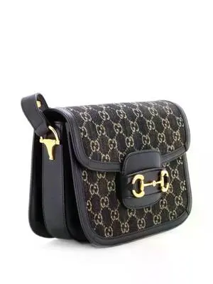 Gucci Horsebit 1955 Gg Denim Small Shoulder Bag
