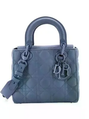 Dior Lady Bag Cannage Quilt Calfskin Shoulder Bag - Blue