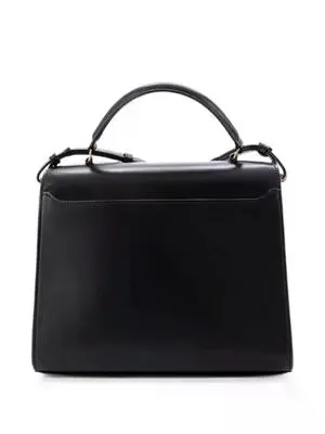 Saint Laurent Cassandra Top Handle Bag Leather And Suede Medium Shoulder Bag - Black