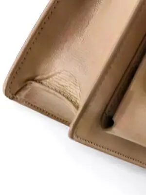 Saint Laurent Sunset Chain Wallet Leather Crossbody Bag - Neutrals