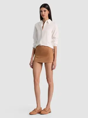 Alice + Olivia Mace Suede Mini Skort