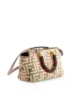 Fendi By The Way Top Handle Bag Zucca Tapestry Mini Satchel - Brown