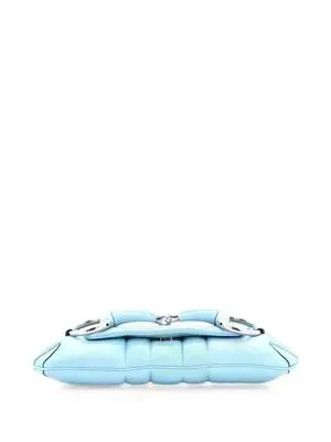 Gucci Horsebit Chain Shoulder Bag Vertical Quilted Leather - Blue