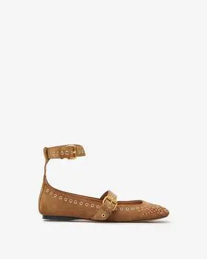 Isabel Marant Étoile Ylza Ballet Flats With Studs - Cognac