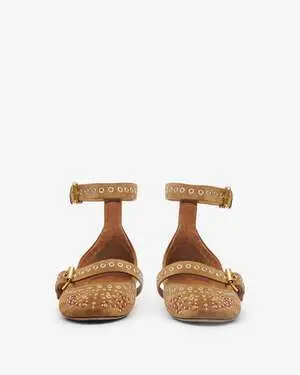 Isabel Marant Étoile Ylza Ballet Flats With Studs - Cognac