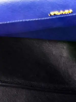 Prada Saffiano Leather Medium Tote Bag - Blue