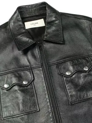 Celine Leather Zip-up Jacket