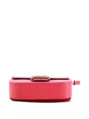Prada Saffiano Leather Embleme Flap Bag - Red