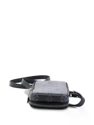 LOUIS VUITTON Double Phone Pouch Reverse Monogram Eclipse Canvas Clutch Bag