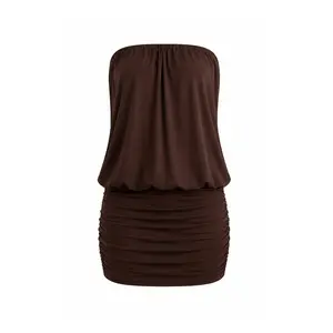 MAISON DE GALA Luna Mocha Mini Dress - Brown