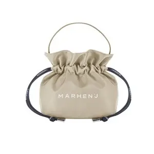 MARHEN.J Recycled Nylon Bucket Bag Charron Beige - White