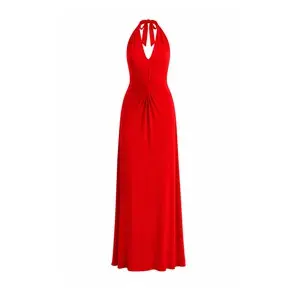 MAISON DE GALA Scarlett Crimson Halter Dress - Red