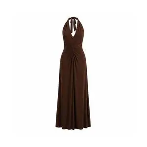 MAISON DE GALA Sienna Mocha Halter Dress - Brown