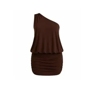 MAISON DE GALA Elara Mocha Mini Dress - Brown