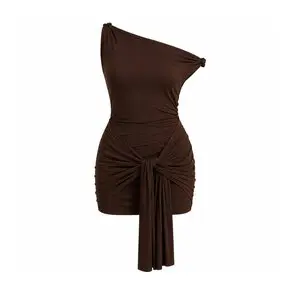 MAISON DE GALA Aurelia Mocha Mini Dress - Brown