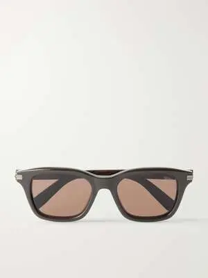 ZEGNA EYEWEAR Rectangular-frame Acetate Sunglasses - Brown