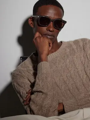ZEGNA EYEWEAR Rectangular-frame Acetate Sunglasses