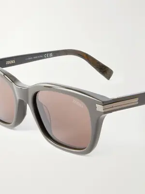 ZEGNA EYEWEAR Rectangular-frame Acetate Sunglasses