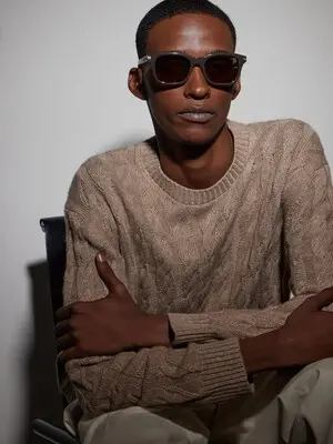 ZEGNA EYEWEAR Rectangular-frame Acetate Sunglasses