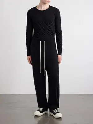 Rick Owens Straight-leg Knitted Cashmere-blend Sweatpants