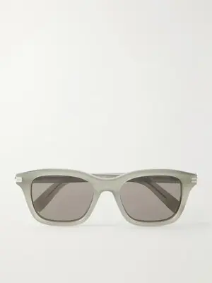 Zegna Square-frame Acetate Sunglasses - Gray
