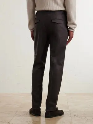 SLOWEAR Tapered Pleated Wool And Cashmere-blend Suit Trousers