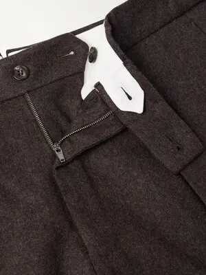 SLOWEAR Tapered Pleated Wool And Cashmere-blend Suit Trousers