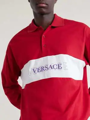 Versace Polo Cotton Logo Embroidery Shirt