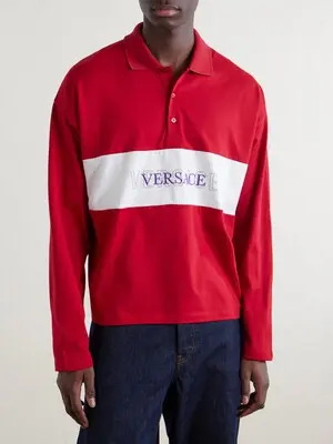 Versace Polo Cotton Logo Embroidery Shirt