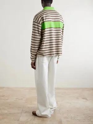 Versace Polo Striped Cotton Jersey Polo Shirt