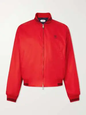 Versace Logo-embroidered Cotton Blouson Jacket