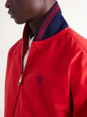 Versace Logo-embroidered Cotton Blouson Jacket