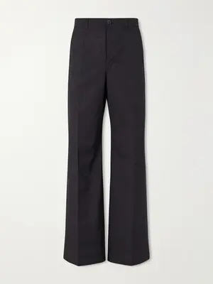 Rick Owens Wide-leg Cotton-blend Canvas Trousers - Black