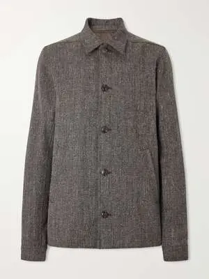 Rick Owens Brad Wool And Linen-blend Jacket - Gray
