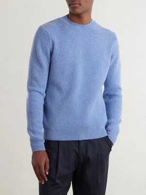SLOWEAR Slim-fit Ribbed Wool Sweater