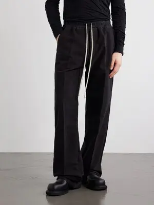 Rick Owens Dietrich Straight-leg Cotton-twill Drawstring Trousers - Black