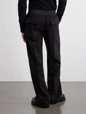 Rick Owens Dietrich Straight-leg Cotton-twill Drawstring Trousers - Black