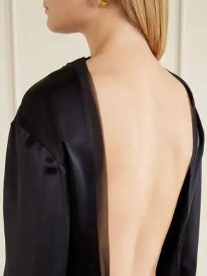 Tove Beau Open-back Tie-detailed Silk Blouse