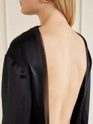 Tove Beau Open-back Tie-detailed Silk Blouse