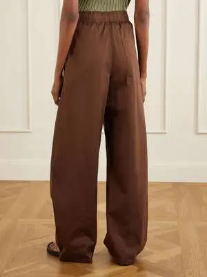 Tibi Garment-dyed Cotton-blend Gabardine Wide-leg Pants