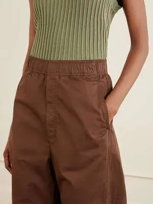 Tibi Garment-dyed Cotton-blend Gabardine Wide-leg Pants