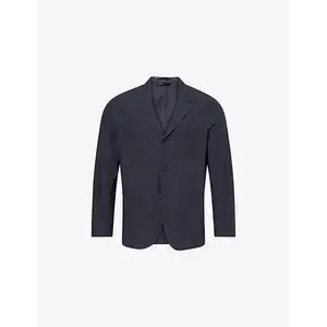 Sunspel Single-breasted Lightweight Cotton Poplin Jacket - Navy