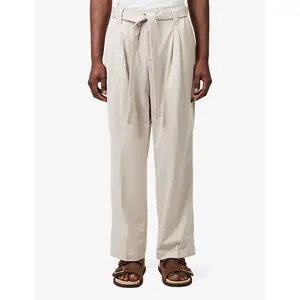 THE COUTURE CLUB Belted Barrel-leg Woven Trousers