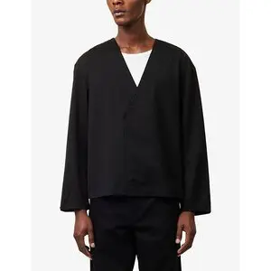 THE COUTURE CLUB V-neck Boxy-cut Woven Shirt
