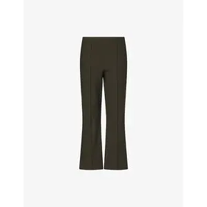 Vince Mid-rise Flared Stretch-cotton Trousers