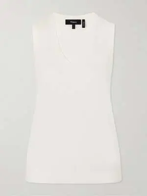 Theory Ribbed Wool Tank - Ivory