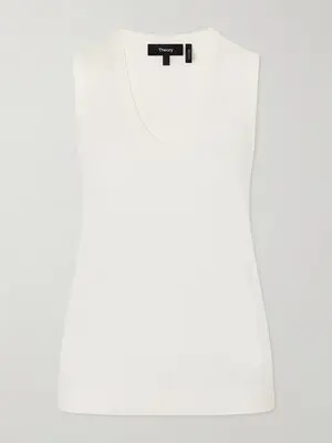 Theory Ribbed Wool Tank - Neutrals